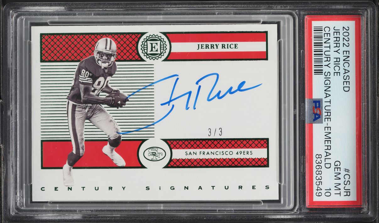 2022 Panini Encased Century Emerald Jerry Rice AUTO 3/3 #CSJR PSA 10 ...