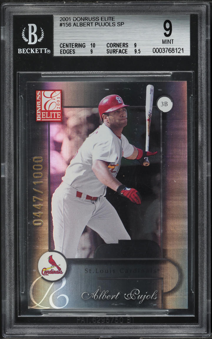 2001 Donruss Elite Albert Pujols ROOKIE /1000 #156 BGS 9 MINT on ...