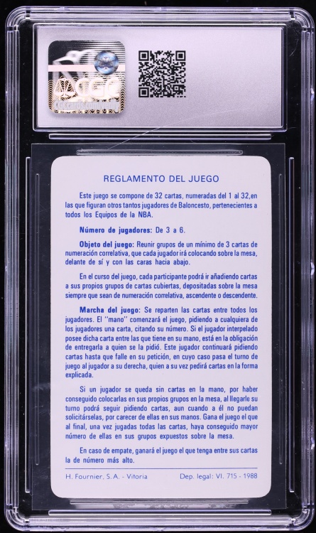 1988 Fournier NBA Estrellas Spanish Rules Card Michael Jordan CGC 9.5 ...