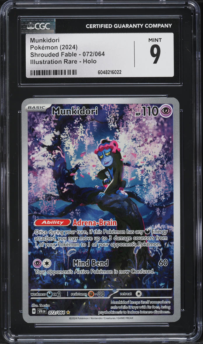 2024 Pokemon Scarlet & Violet Shrouded Fable IR Munkidori #72 CGC 9 ...