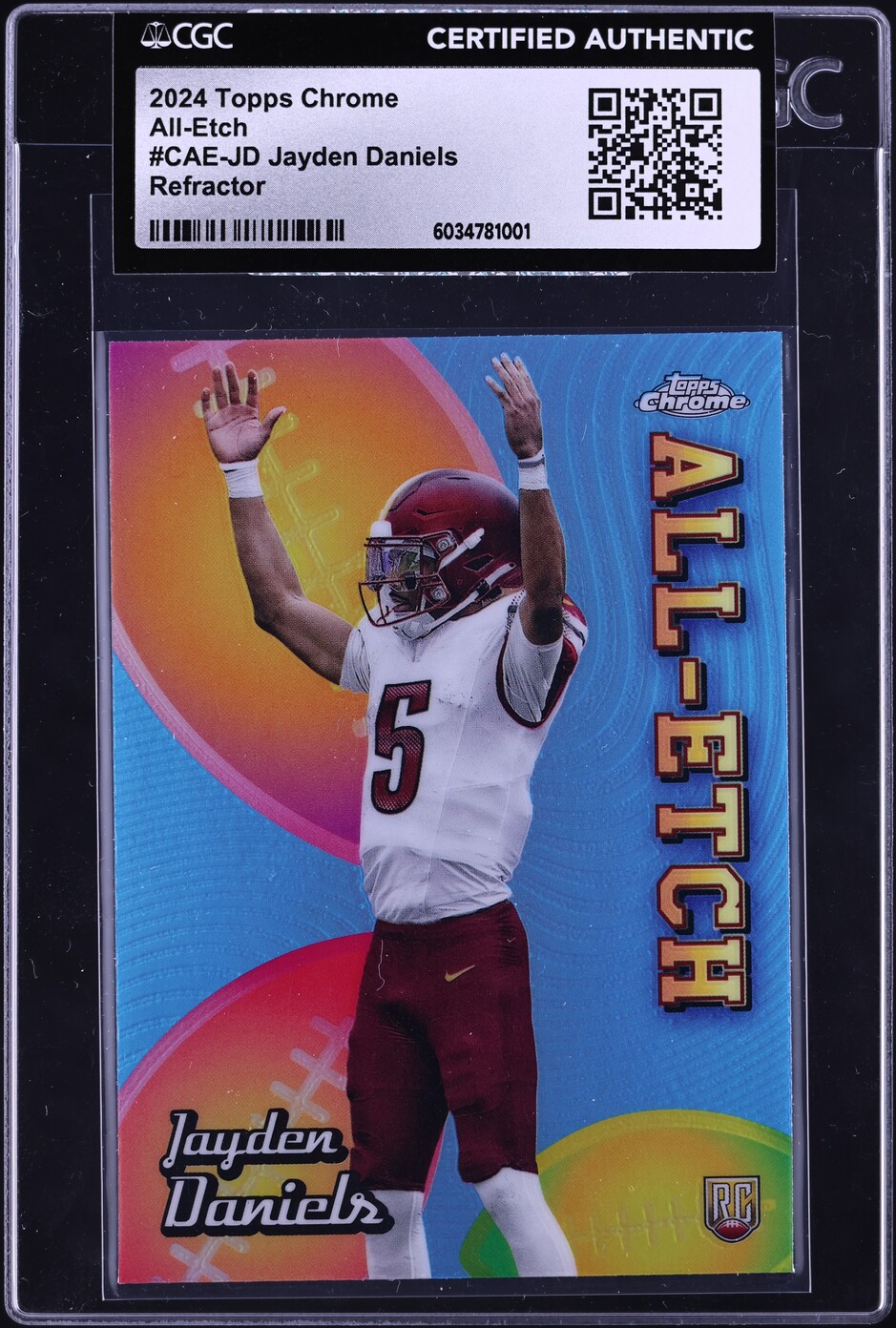2024 Topps Chrome All-Etch Refractor Jayden Daniels ROOKIE #CAE-JD CGC AUTH on Fanatics Collect