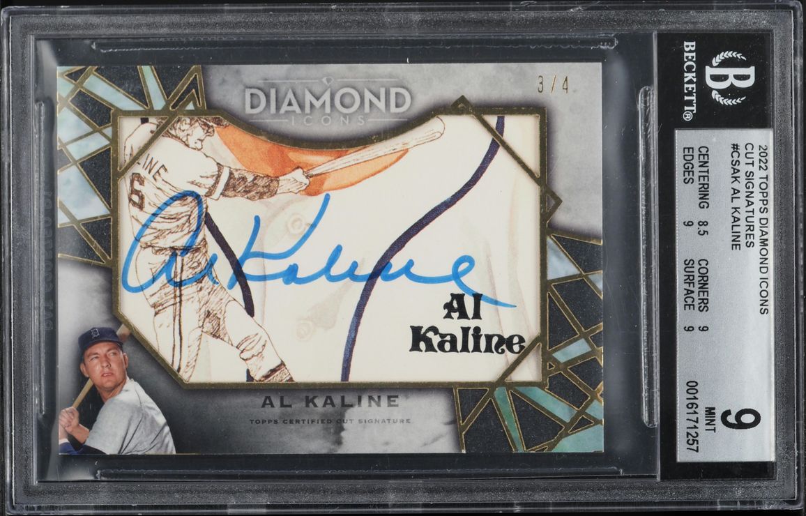 2022 Topps Diamond Icons Cut Al Kaline AUTO /4 #CS-AK BGS 9 MINT on ...