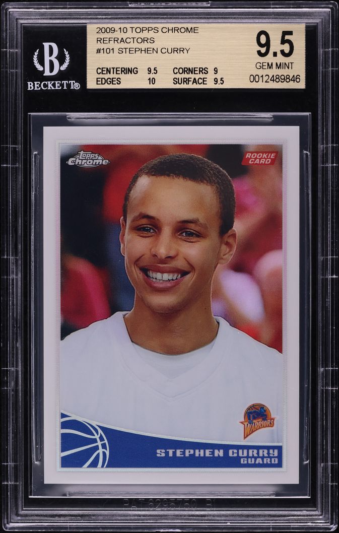 2009 Topps Chrome Refractor Stephen Curry ROOKIE /500 #101 BGS 9.5 GEM ...