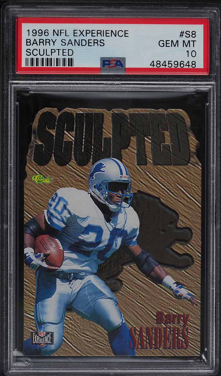 1996 Classic NFL Experience Sculpted Die-Cut Barry Sanders #S8 PSA 10 ...