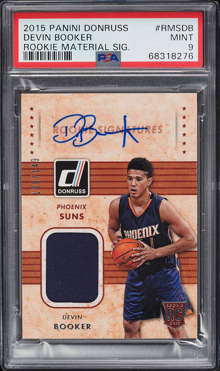 2015 Donruss Material Signatures Devin Booker ROOKIE PATCH AUTO /149 ...
