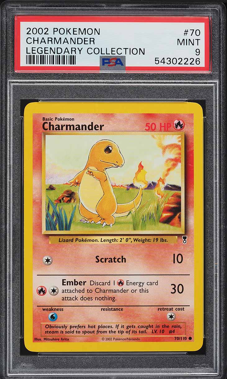 2002 Pokemon Legendary Collection Charmander #70 PSA 9 MINT on Fanatics Collect