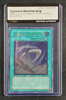 2006 Yu-Gi-Oh! Shadow Of Infinity 1st Ed Cyclone Boomerang #SOI-EN042 ...