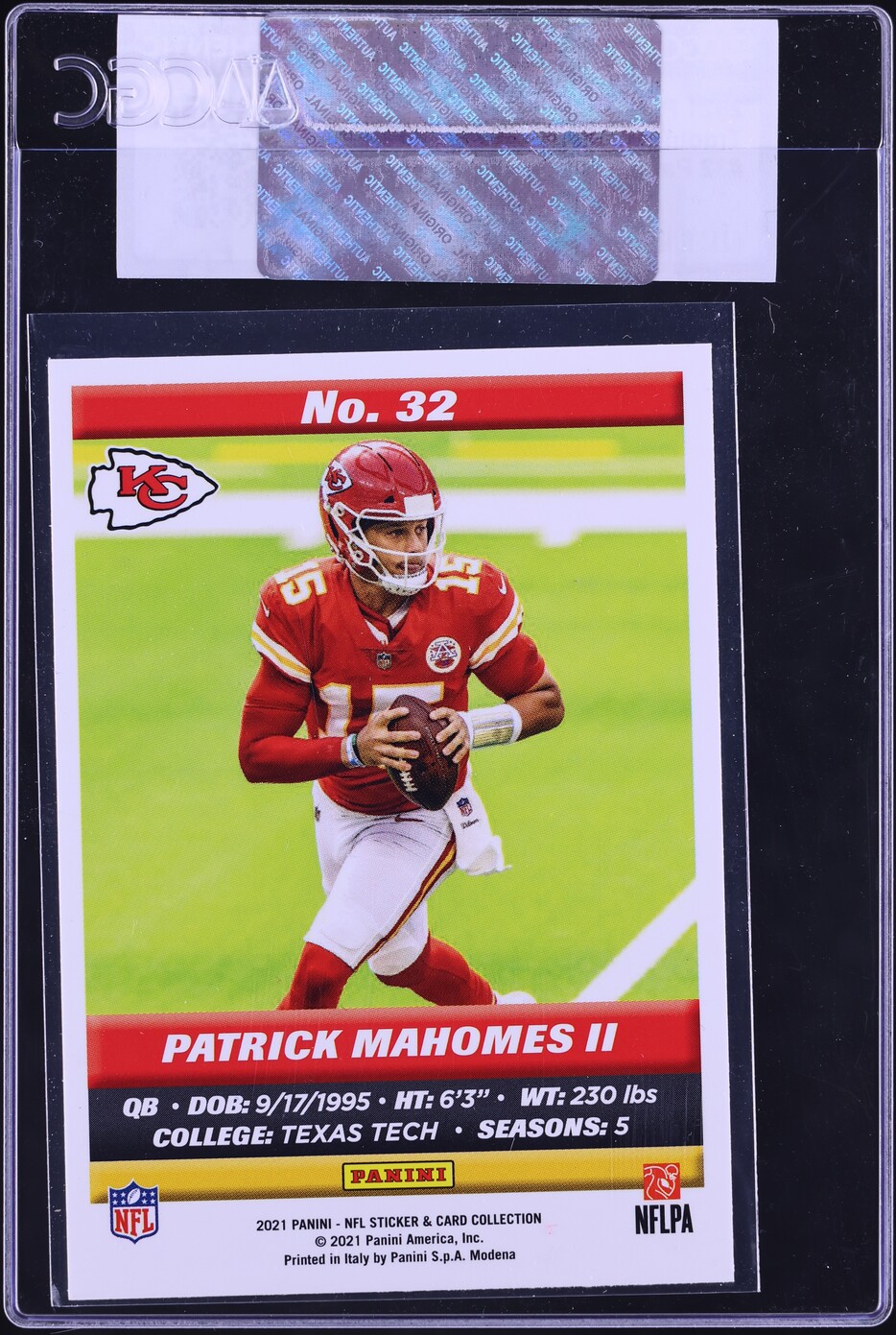 2021 Panini NFL Stickers Patrick Mahomes II #32 CGC AUTH on Fanatics ...