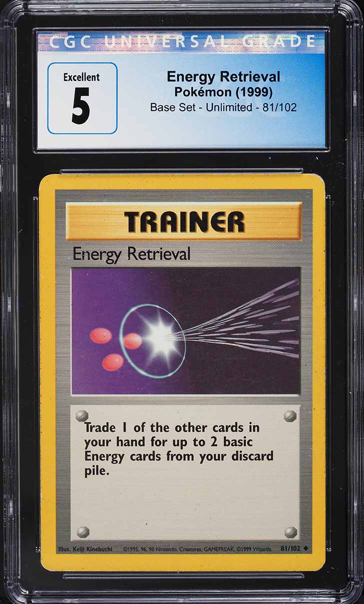 1999 Pokemon Base Set Energy Retrieval #81 CGC 5 EX on Fanatics Collect