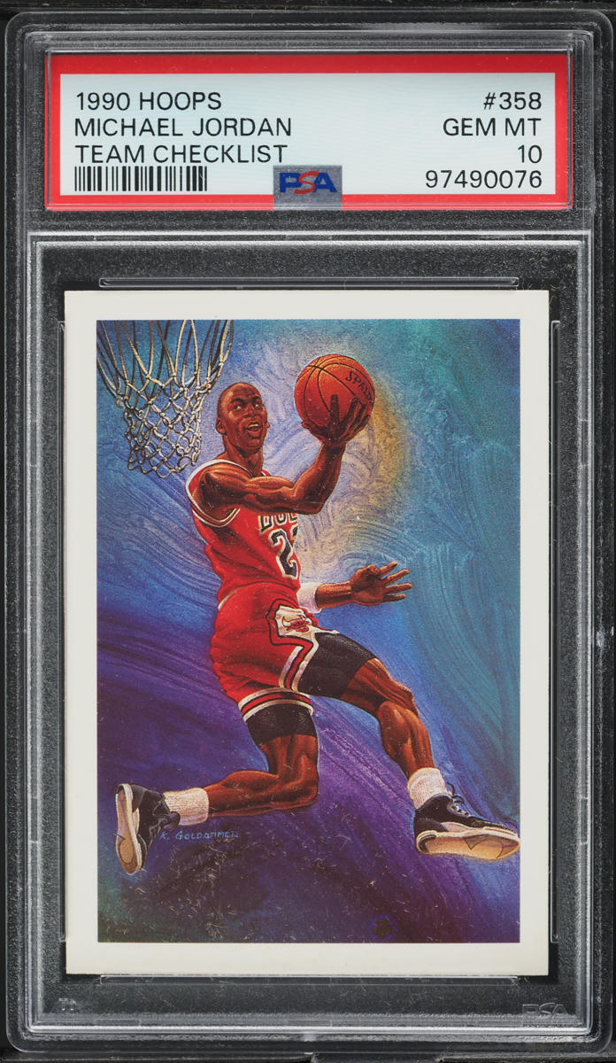 1990 Hoops Team Checklist Michael Jordan #358 PSA 10 GEM MINT on ...