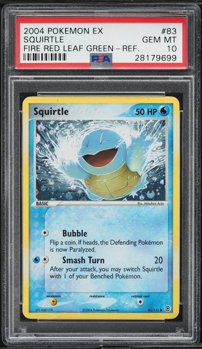 2004 Pokemon EX Fire Red & Leaf Green Reverse Holo Squirtle #83 PSA 10 ...