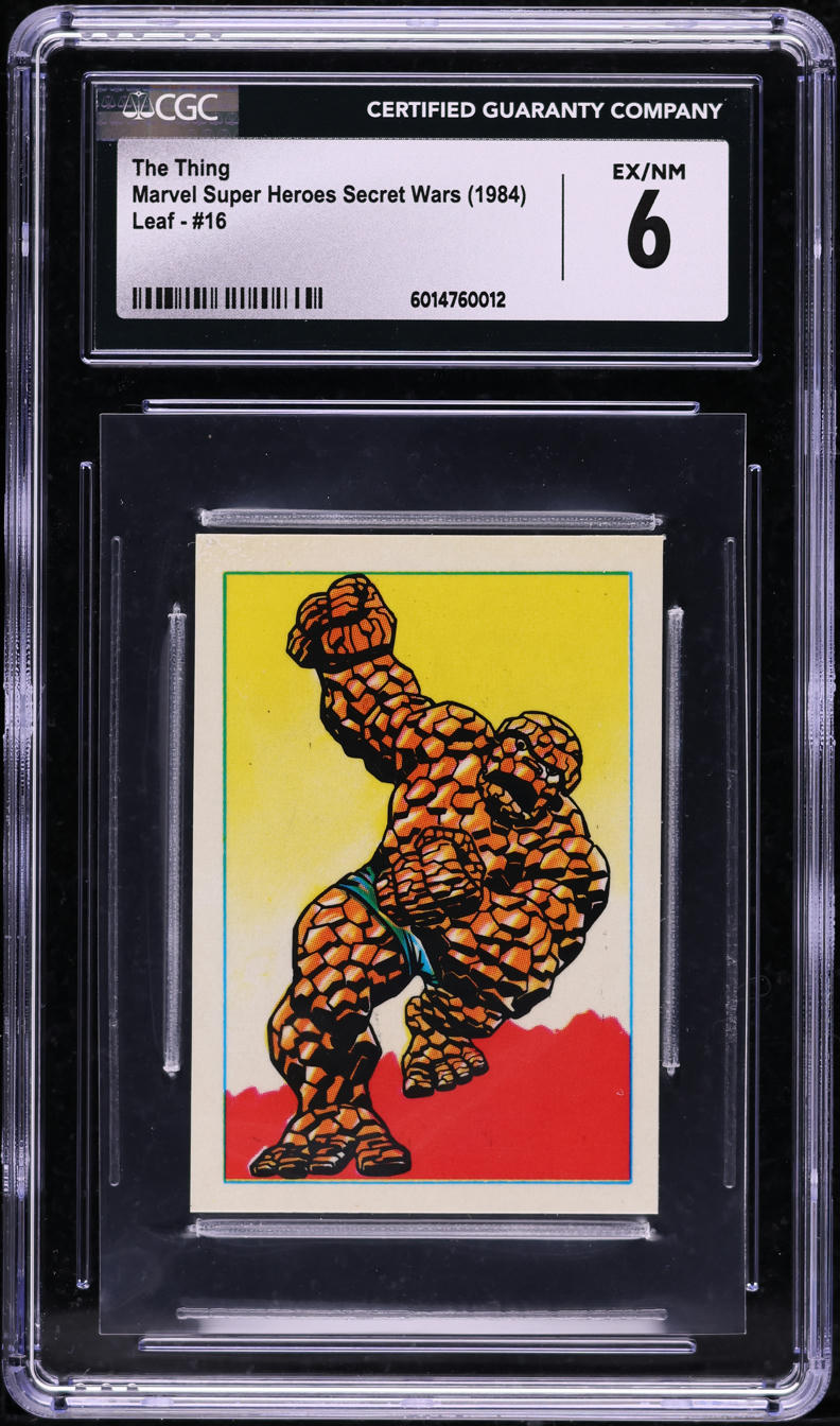 1984 Leaf Marvel Super Heroes Secret Wars The Thing #16 CGC 6 EXMT on ...