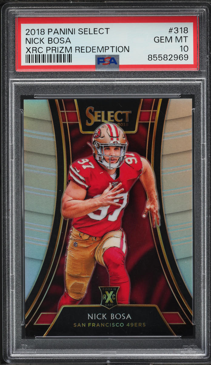 2018 Select XRC Prizm Redemption Nick Bosa ROOKIE #318 PSA 10 GEM MINT ...