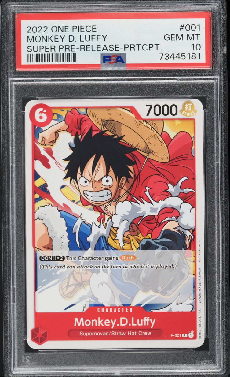 2022 One Piece Promo Super Pre-Release Monkey D. Luffy #P-001 PSA 10 GEM MINT on Fanatics Collect