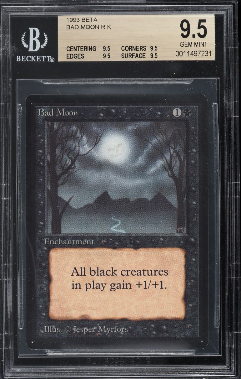 1993 Magic The Gathering MTG Beta Bad Moon BGS 9.5 GEM MINT on Fanatics ...