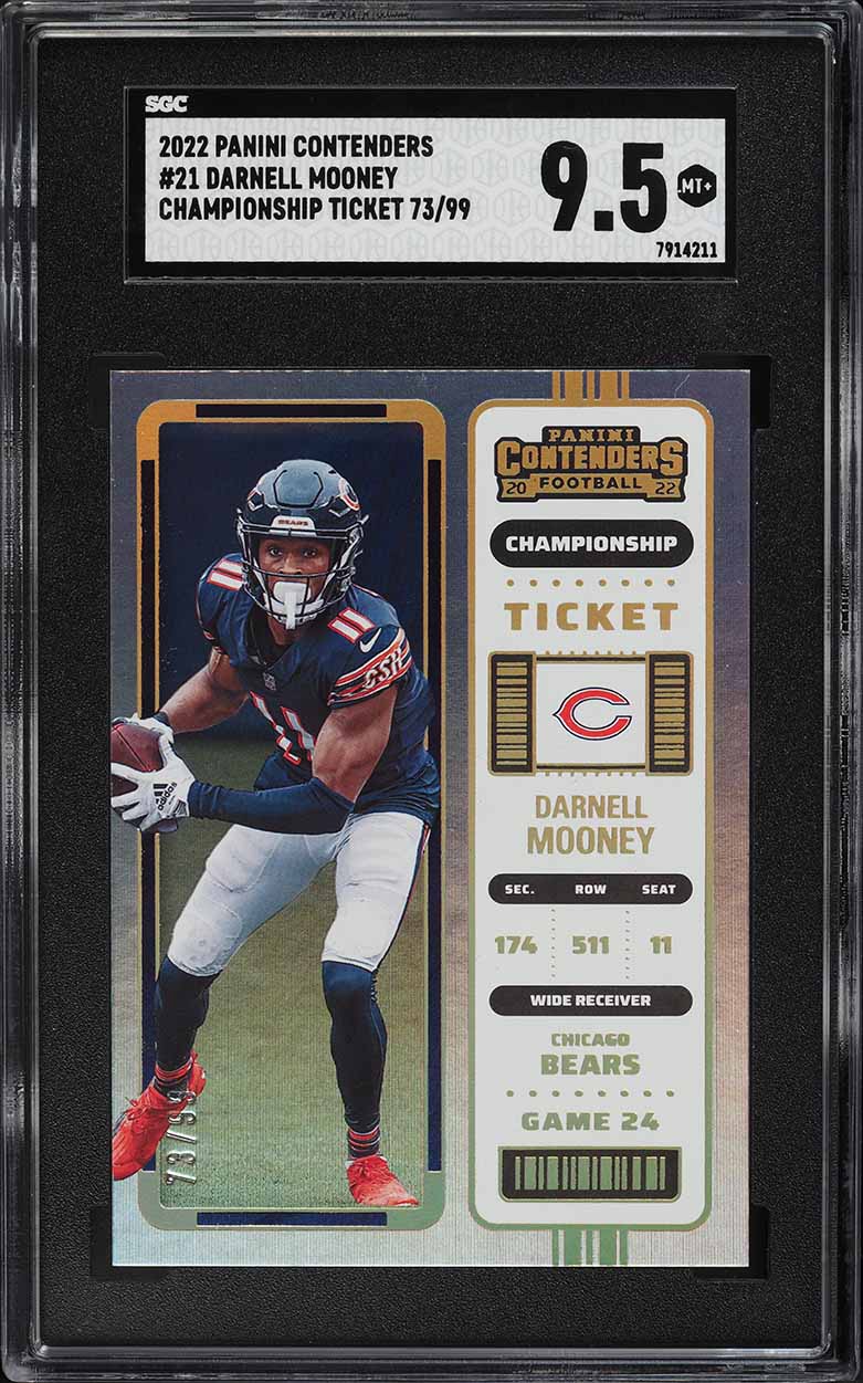 2022 Panini Contenders Championship Ticket Darnell Mooney /99 #21 SGC 9 ...