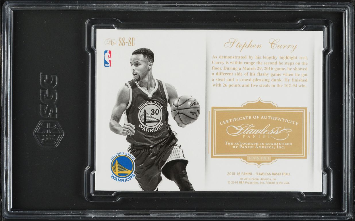 2015 Panini Flawless Super Ruby Stephen Curry AUTO /15 #SS-SC SGC 9 ...