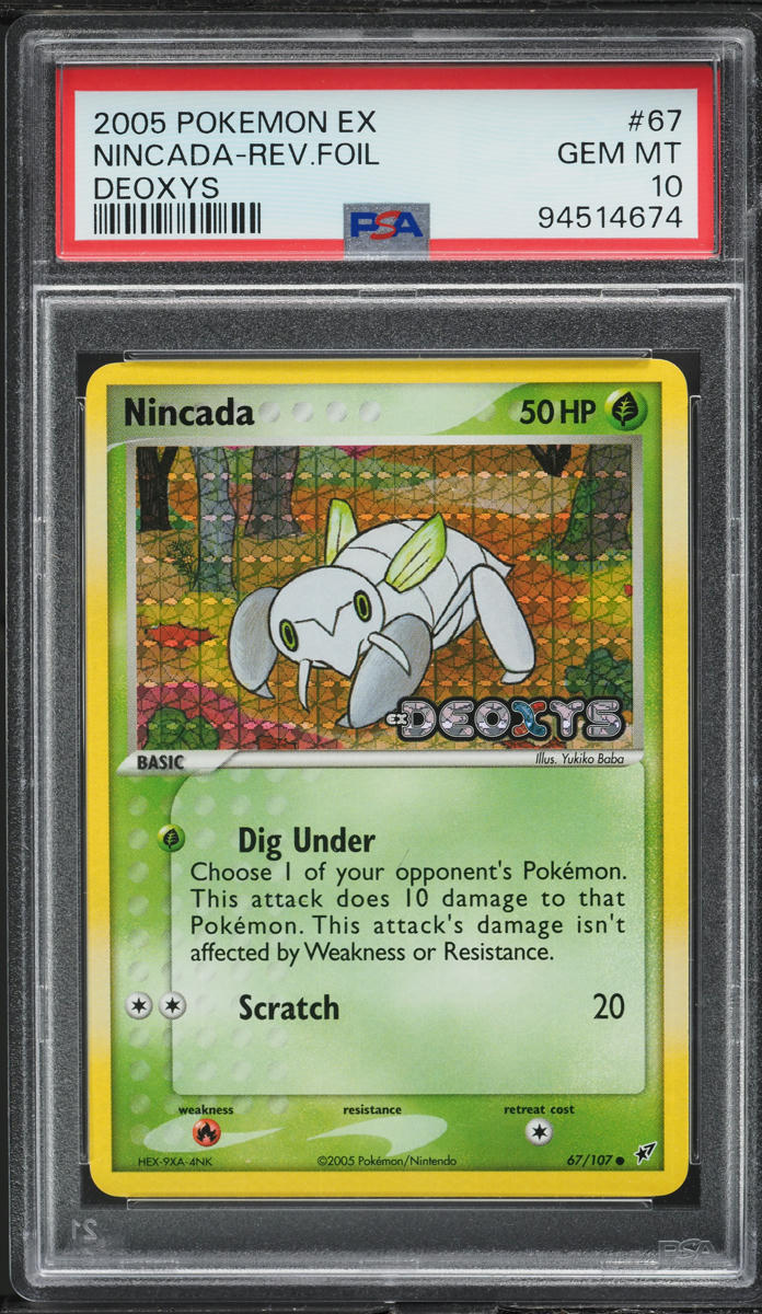 2005 Pokemon EX Deoxys Reverse Holo Nincada #67 PSA 10 GEM MINT on ...