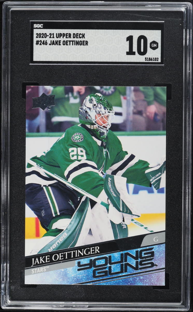 2020 Upper Deck Young Guns Jake Oettinger ROOKIE #246 SGC 10 GEM MINT ...
