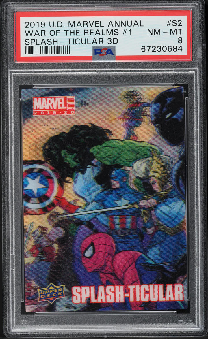 2019 Upper Deck Marvel Annual Splash-Ticular 3D War Of The Realms #S2 PSA 8