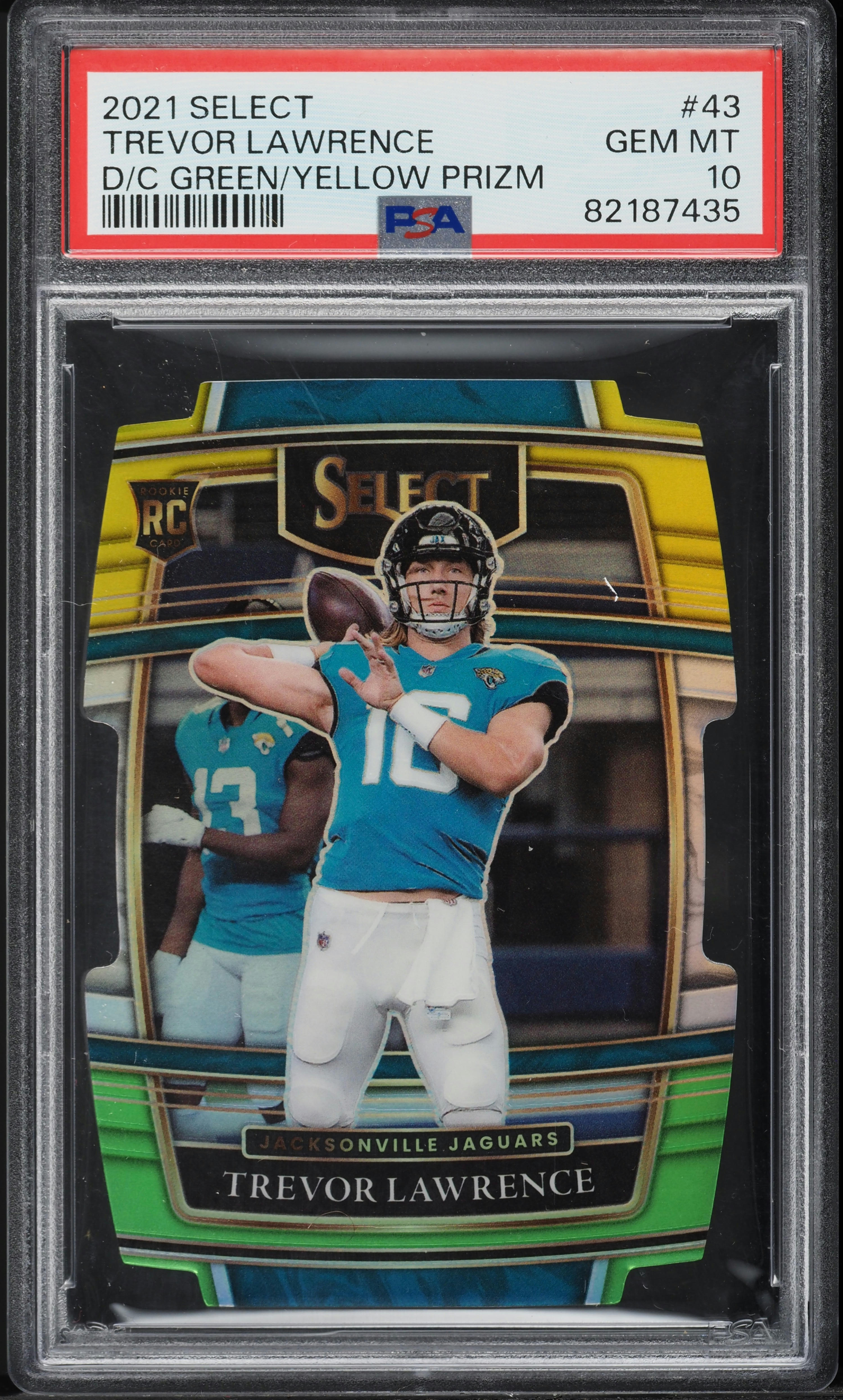 Trevor Lawrence 2021 Select #43 Concourse Green & Yellow Die-Cut Price ...