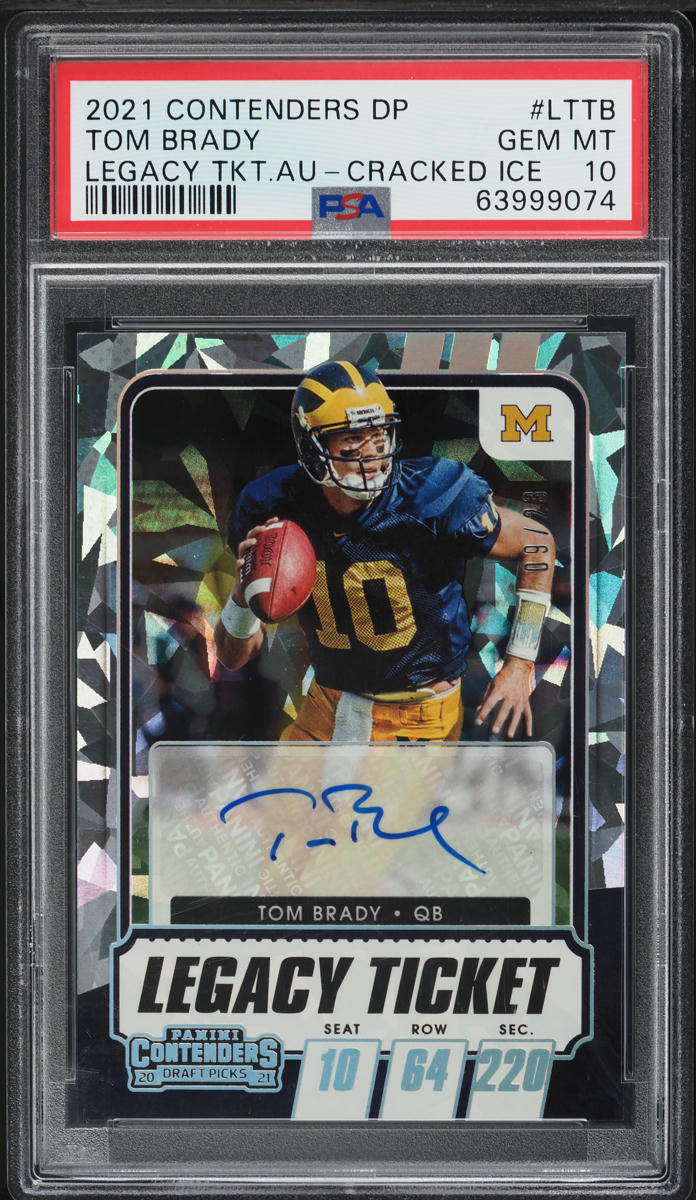 2021 Panini Contenders Draft Legacy Ticket Cracked Ice Tom Brady AUTO ...