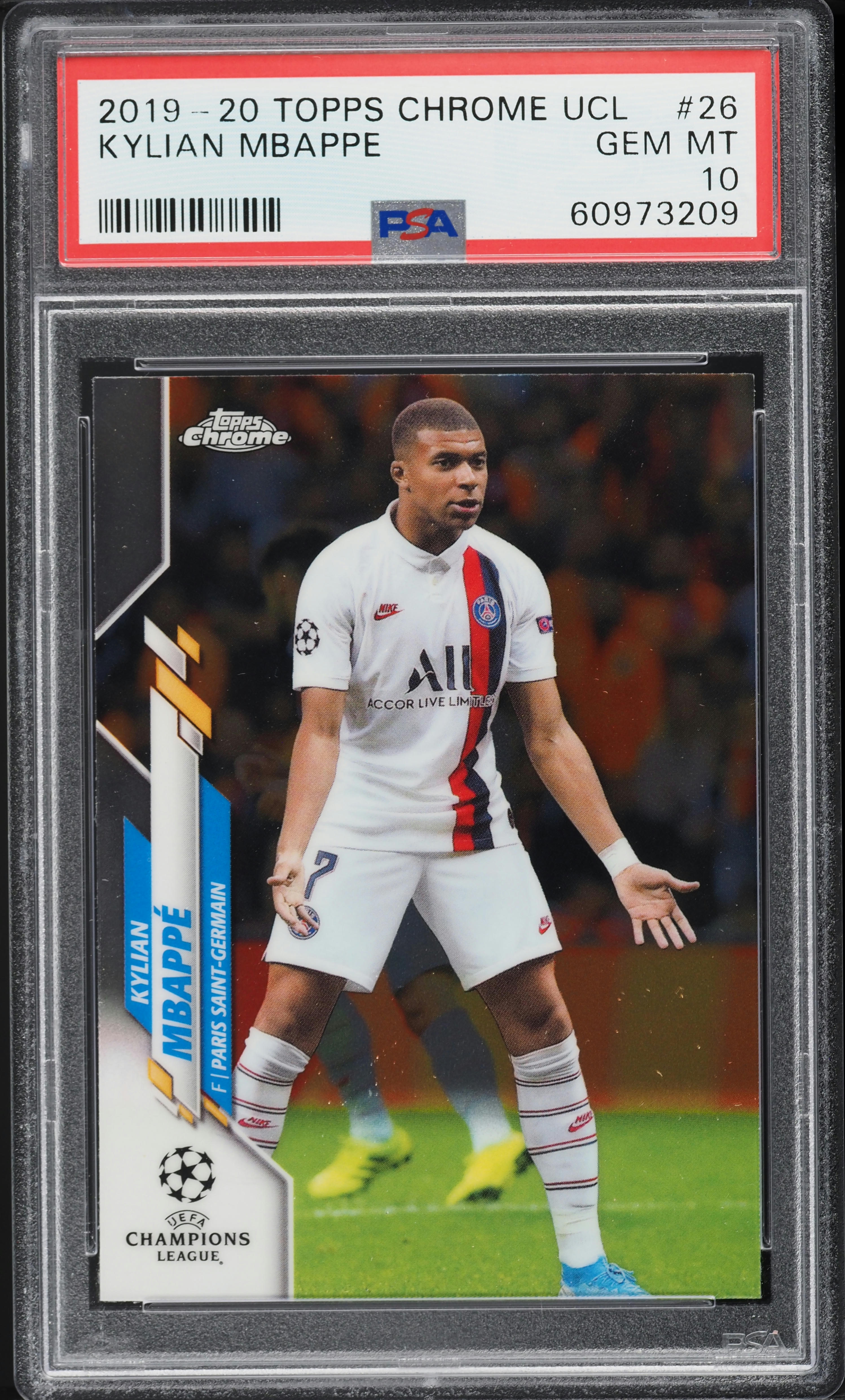 Kylian Mbappe 2019 Topps Chrome UEFA Champions League #26 Base PSA 10 ...