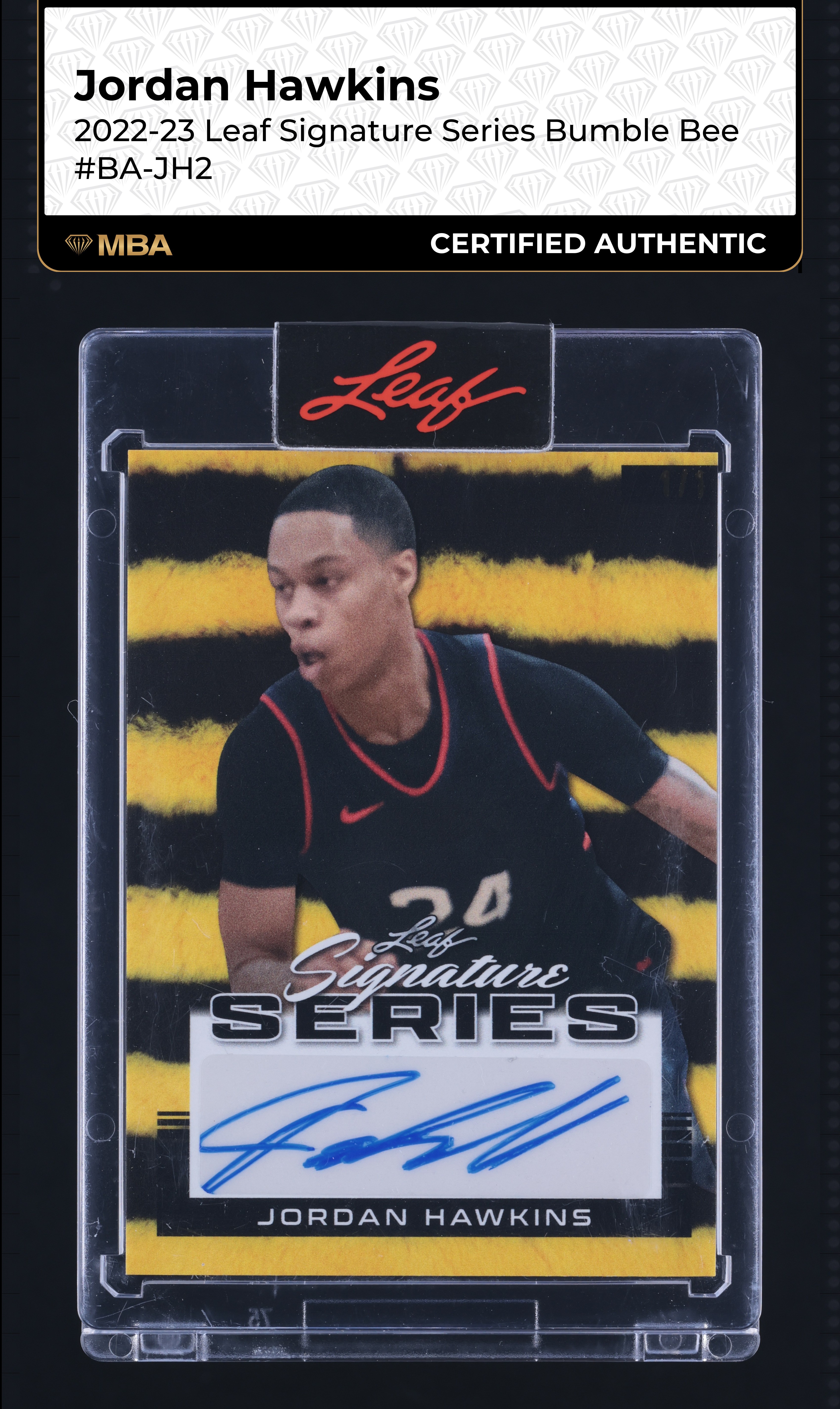 Jordan Hawkins 2022 Leaf Signature Series #BA-JH2 Lucky /1 Price Guide ...