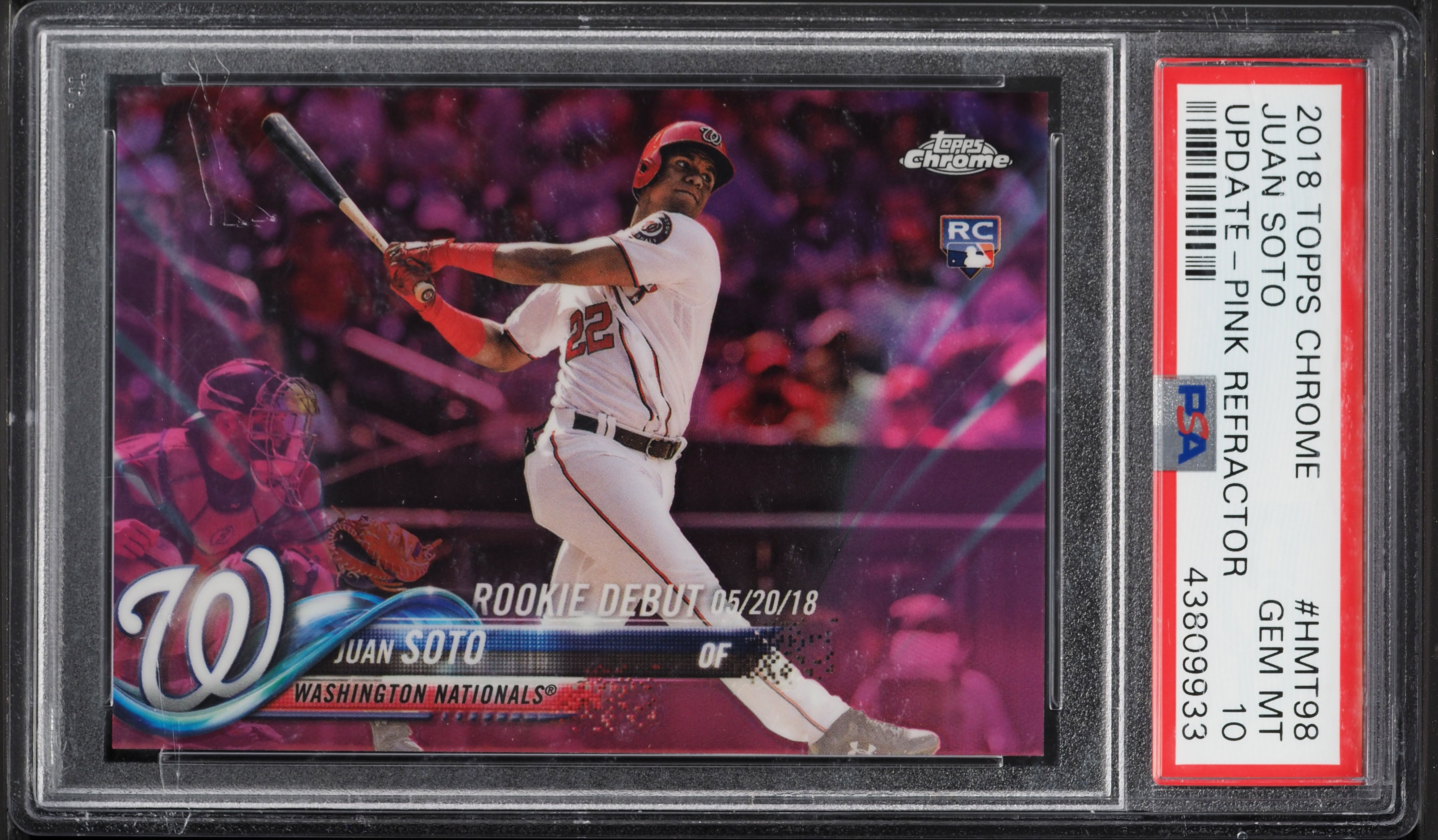 Juan Soto 2018 Topps Chrome Update #HMT98 Rookie Debut - Pink Refractor ...