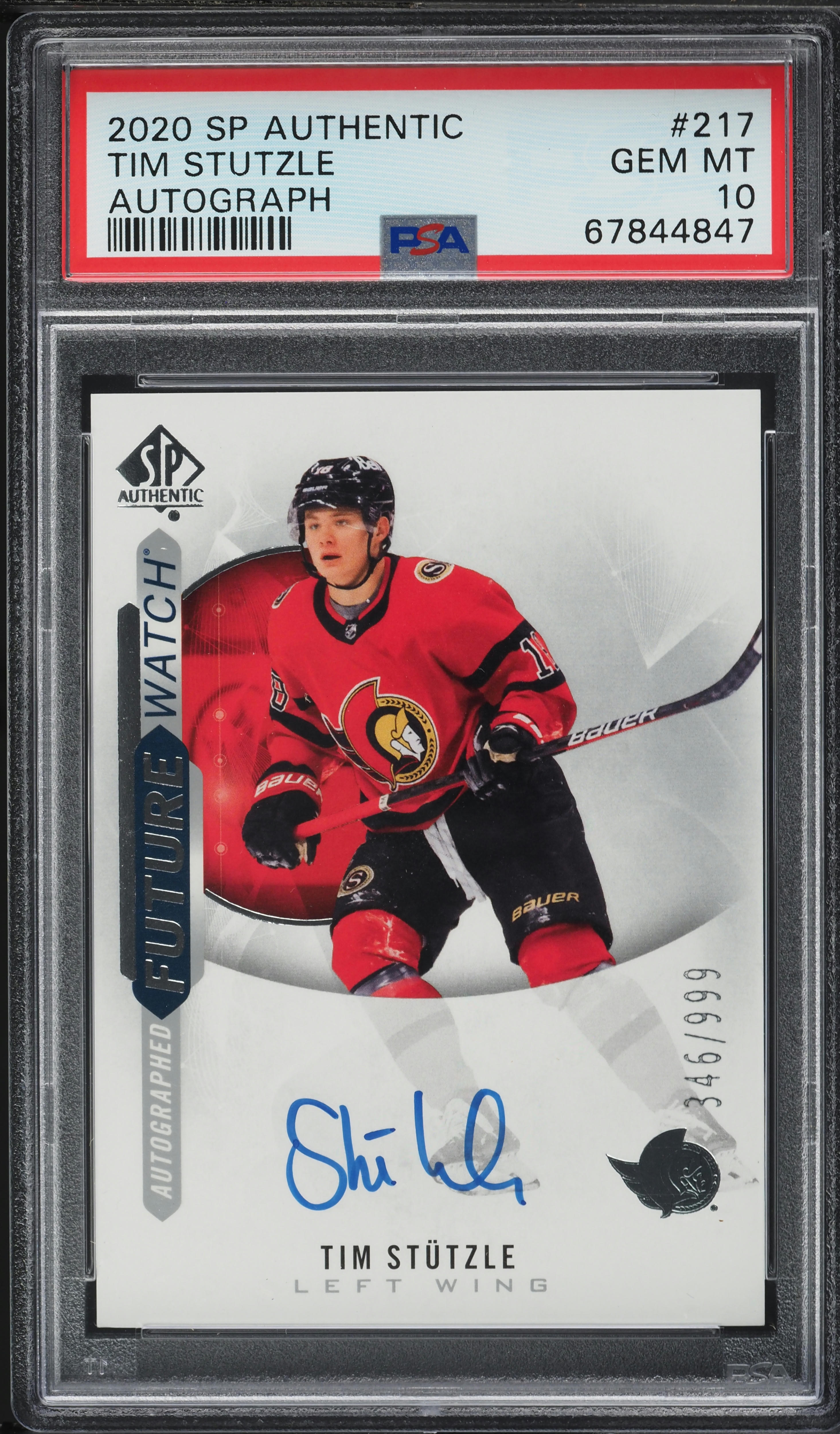 Tim Stutzle 2020 SP Authentic #217 Future Watch Auto /999 Price Guide ...