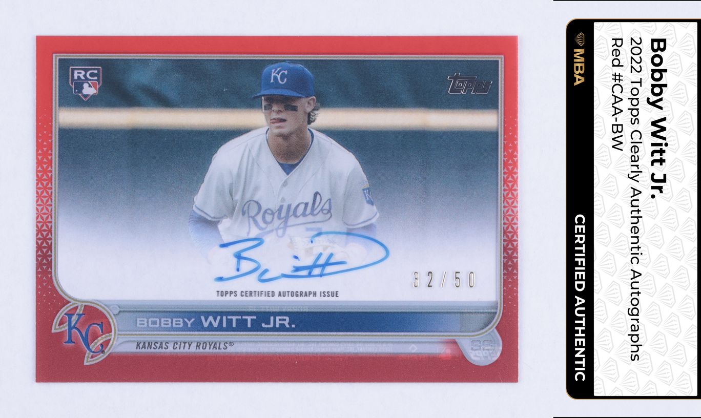 2022 Topps Clearly Authentic Red Bobby Witt Jr. ROOKIE AUTO /50 #CAA-BW ...