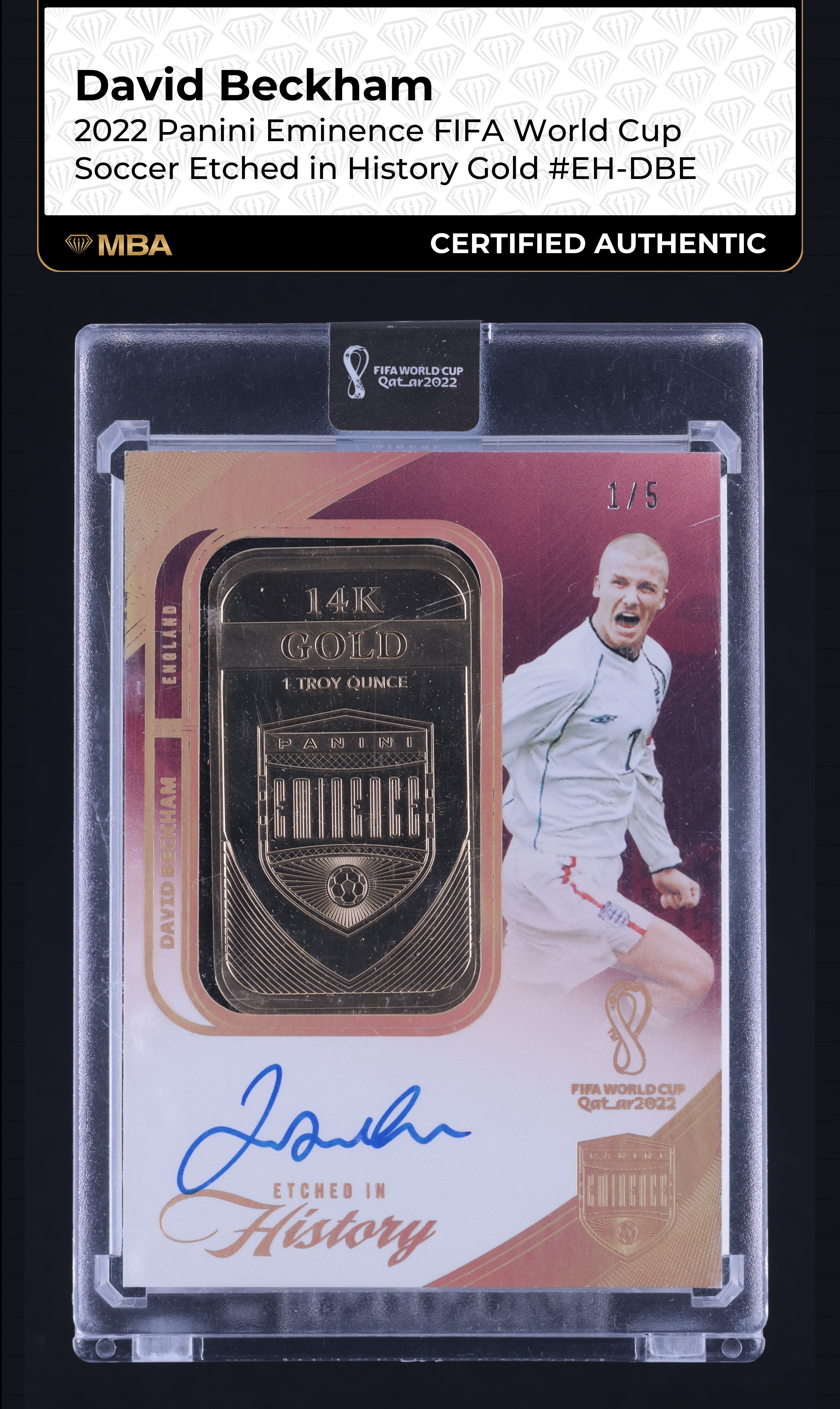 David Beckham 2022 Eminence FIFA World Cup #EH-DBE Etched in History ...