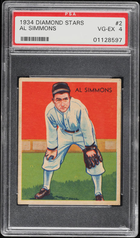 1934 Diamond Stars Al Simmons #2 PSA 4 VGEX - Weekly Sunday Auction ...