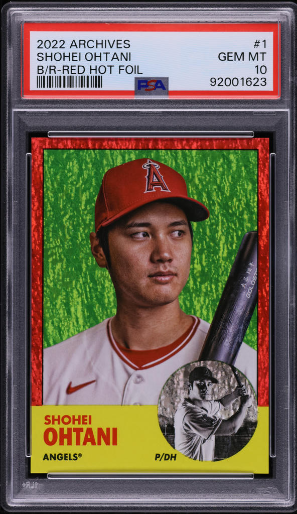 2022 Topps Archives Red Hot Foil Shohei Ohtani /50 #1 PSA 10 GEM MINT