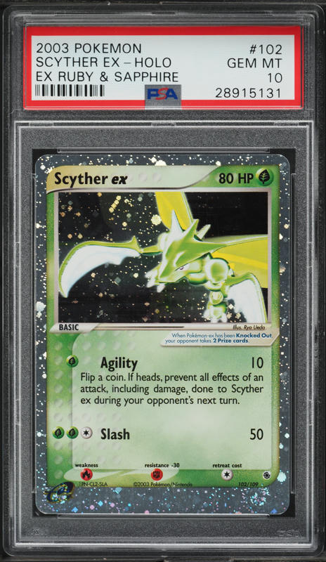 2003 Pokemon EX Ruby & Sapphire Holo Scyther ex #102 PSA 10 GEM MINT