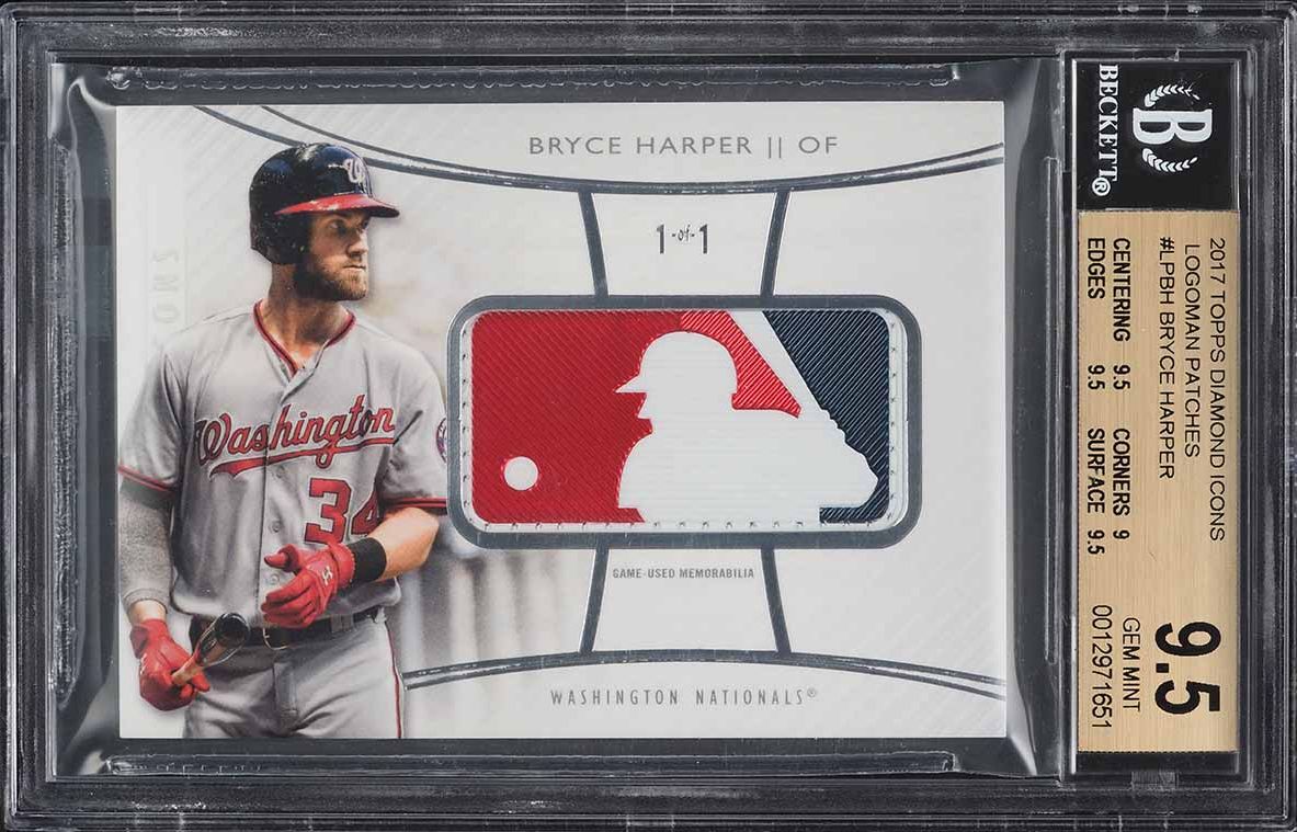 2017 Topps Diamond Icons Bryce Harper MLB LOGOMAN PATCH 1/1 #LP-BH BGS ...