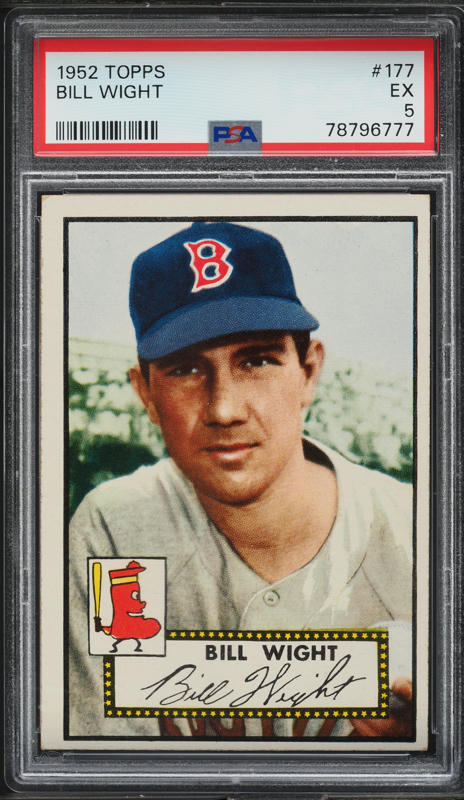 1952 Topps Bill Wight #177 PSA 5 EX
