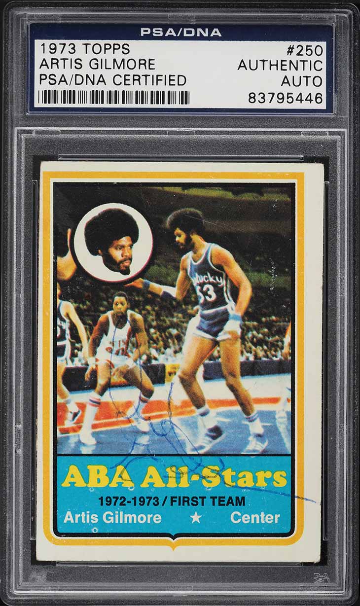 1973 Topps Basketball Artis Gilmore AUTO #250 PSA Auth