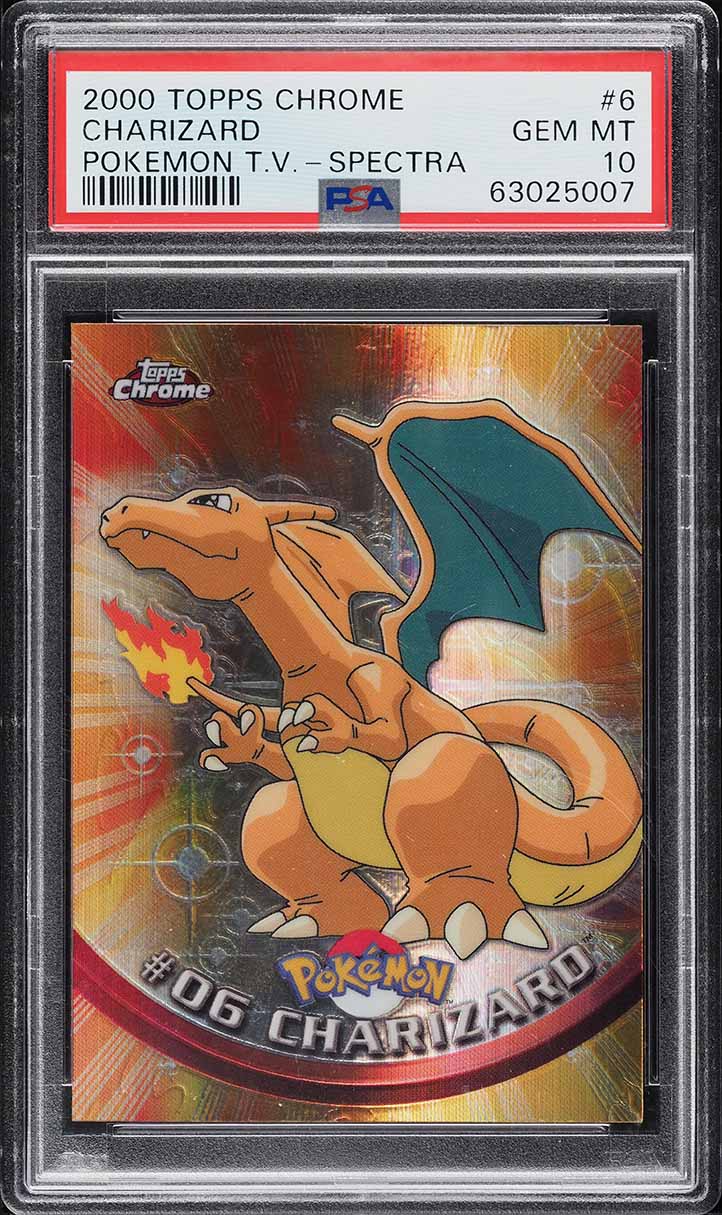 2000 Topps Chrome Pokemon Series 1 Spectra Charizard #6 PSA 10 GEM MINT ...