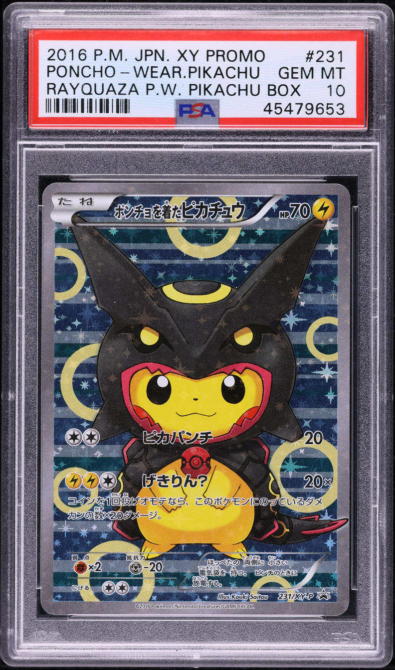 Poncho-Wearing Pikachu 2016 Japanese XY-P Promo #231/XY-P Rayquaza ...