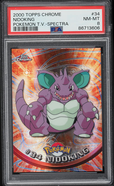 2000 Topps Chrome Pokemon Series 1 Spectra Nidoking #34 PSA 8 NM-MT