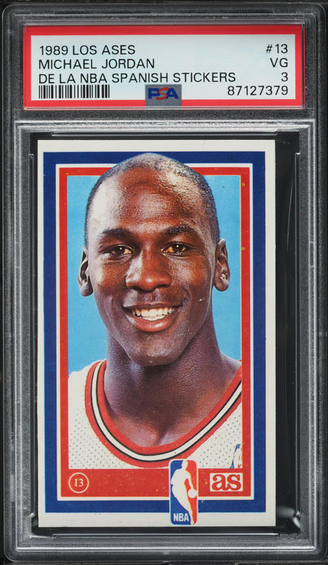 1989 Los Ases De La NBA Spanish Stickers Michael Jordan #13 PSA 3 VG
