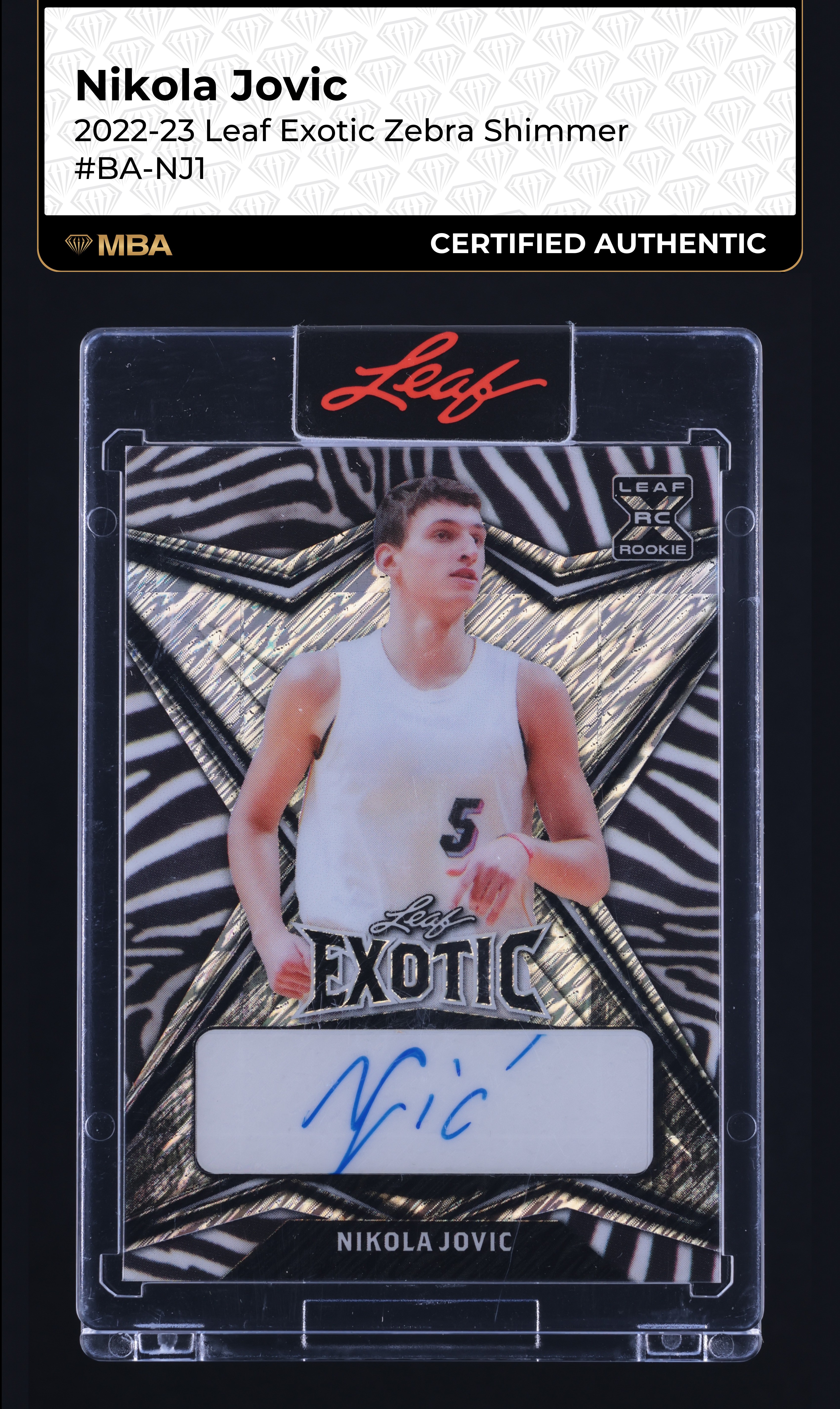 Nikola Jovic 2022 Leaf Exotic #BA-NJ1 Diagonal Shimmer Zebra /8 Price ...
