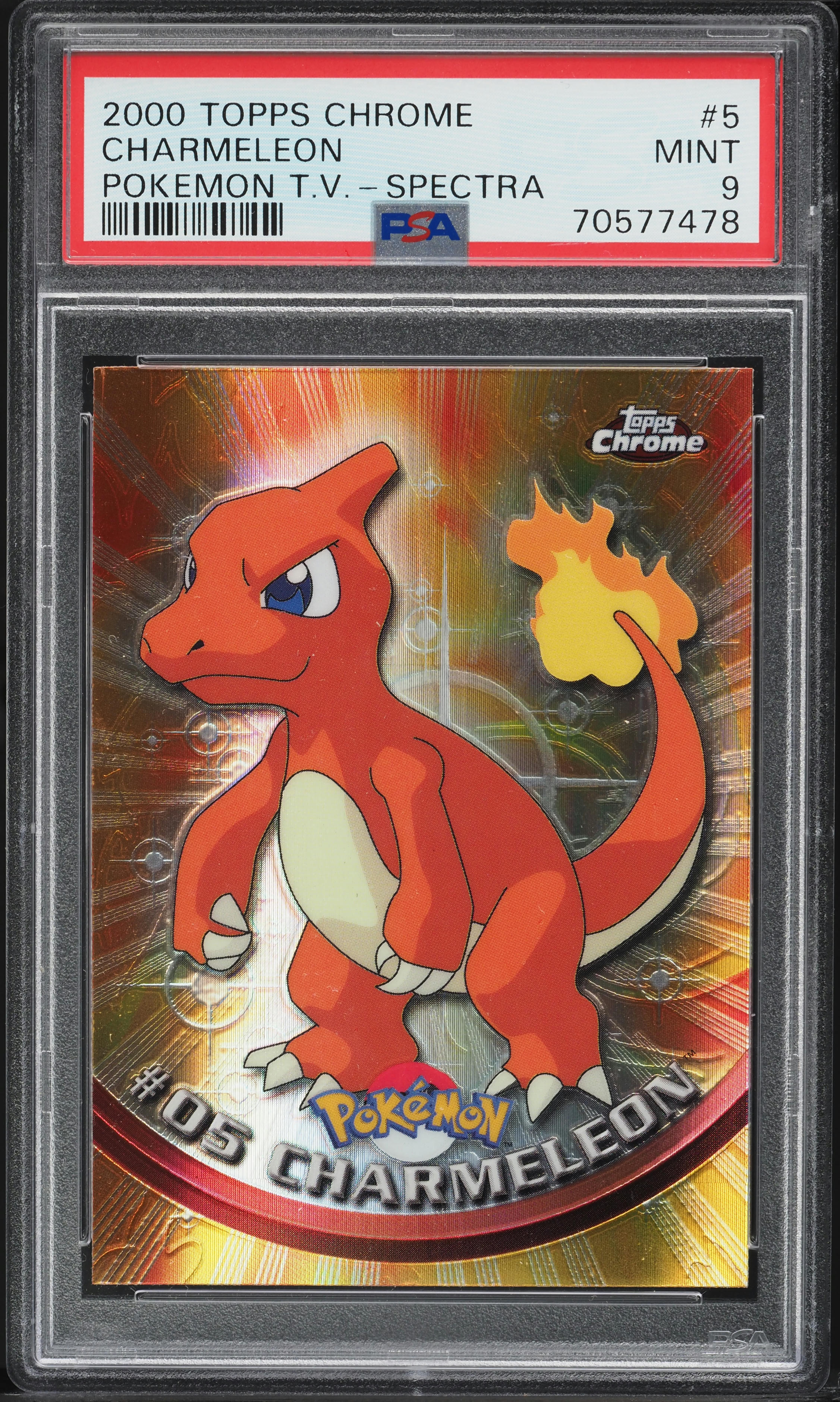 2000 Topps Chrome Pokemon Series 1 Spectra Charmeleon #5 PSA 9 MINT