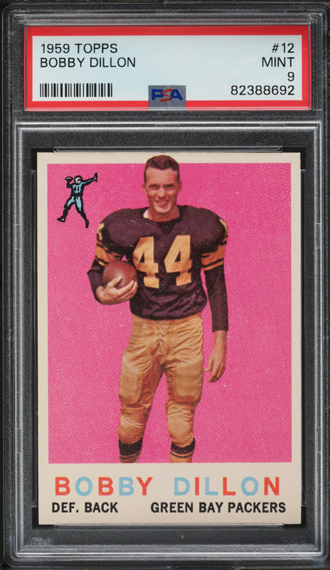 1959 Topps Football Bobby Dillon #12 PSA 9 MINT