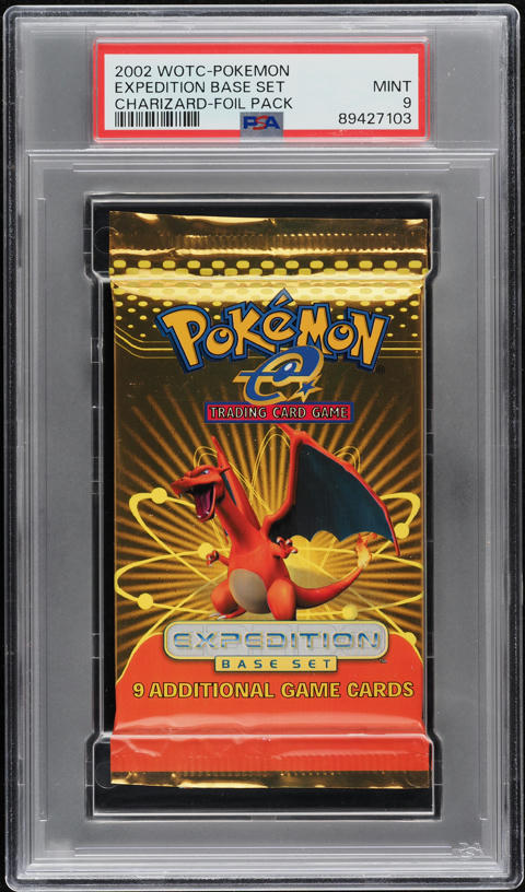 2002 Pokemon Expedition Base Set Foil Pack Charizard Art PSA 9 MINT