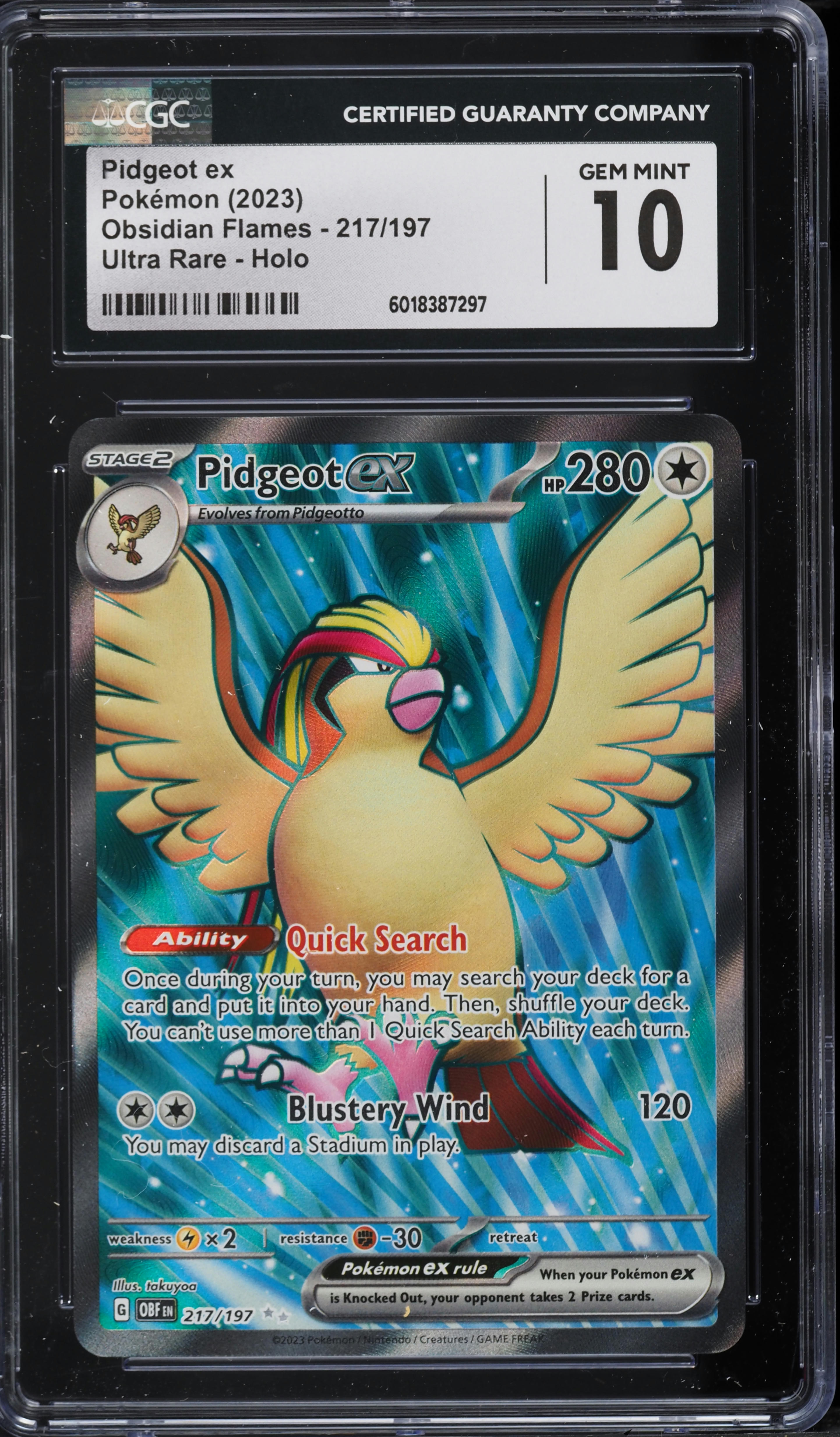 Pidgeot EX 2023 Scarlet & Violet: Obsidian Flames #217/197 Ultra Rare ...
