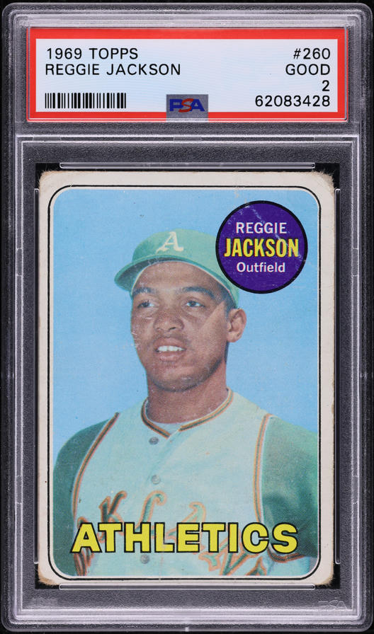 1969 Topps Reggie Jackson ROOKIE #260 PSA 2 GD