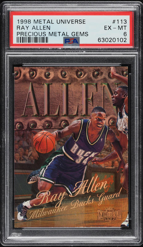 1998 Metal Universe Precious Metal Gems PMG Ray Allen /50 #113 PSA 6 EXMT