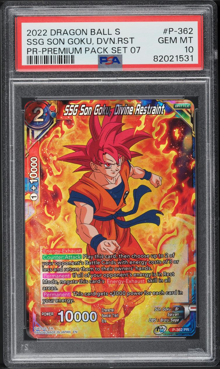 2022 Dragon Ball Super Promo Premium Pack 7 SSG Son Goku, Divine PSA 10 GEM